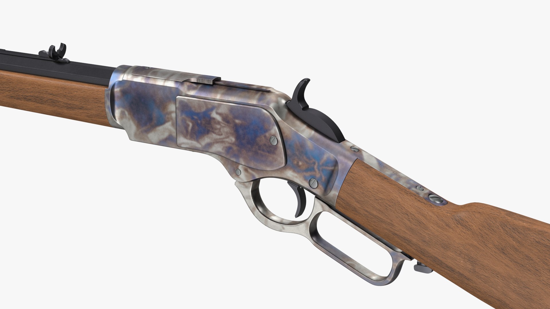 3D Winchester Model 1873 Color Case Hardened model - TurboSquid 1951676