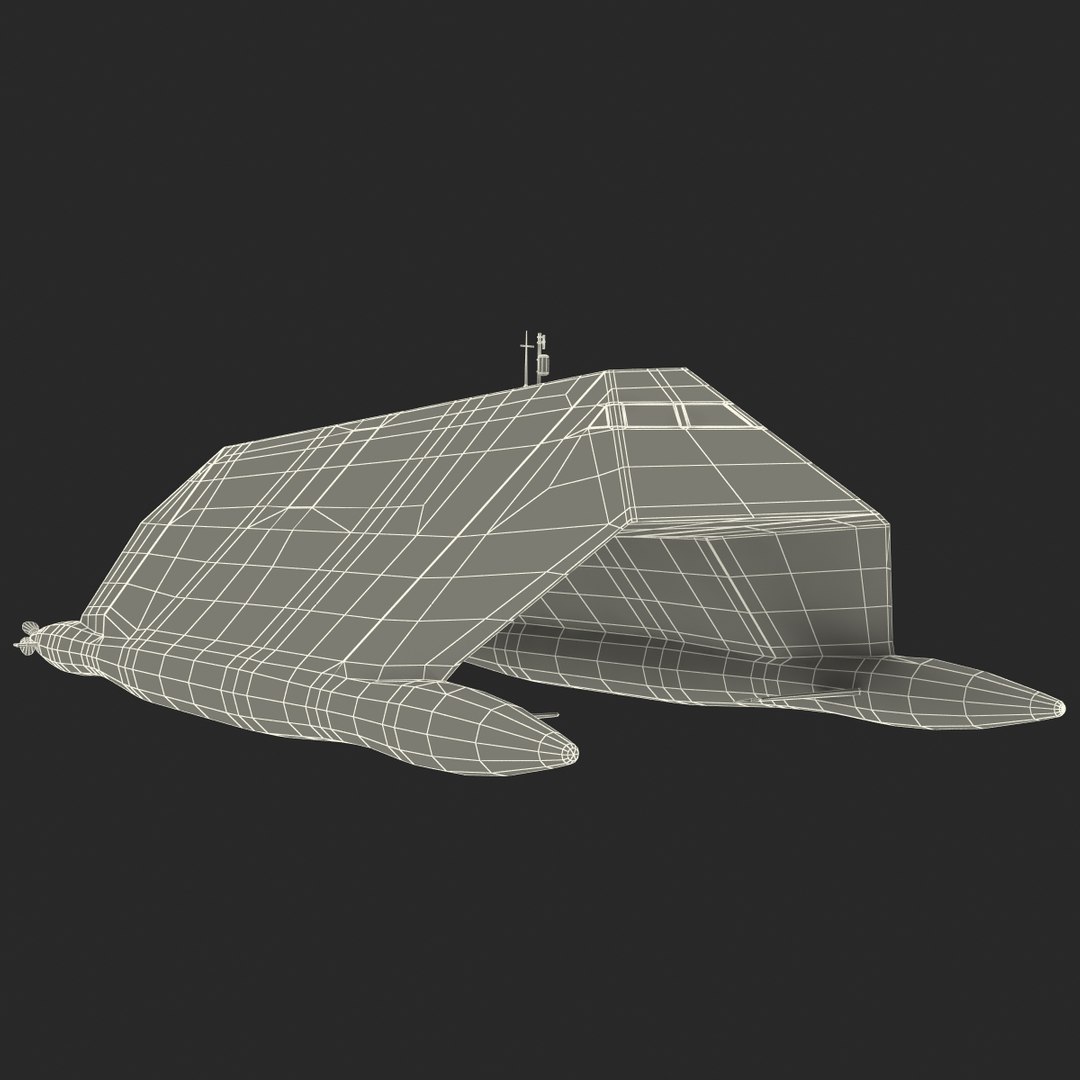 3ds max navy stealth ship sea shadow