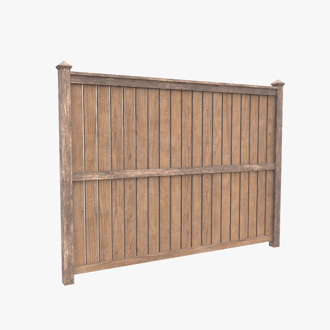 Fence Wood Wooden 3D Model - TurboSquid 1688684