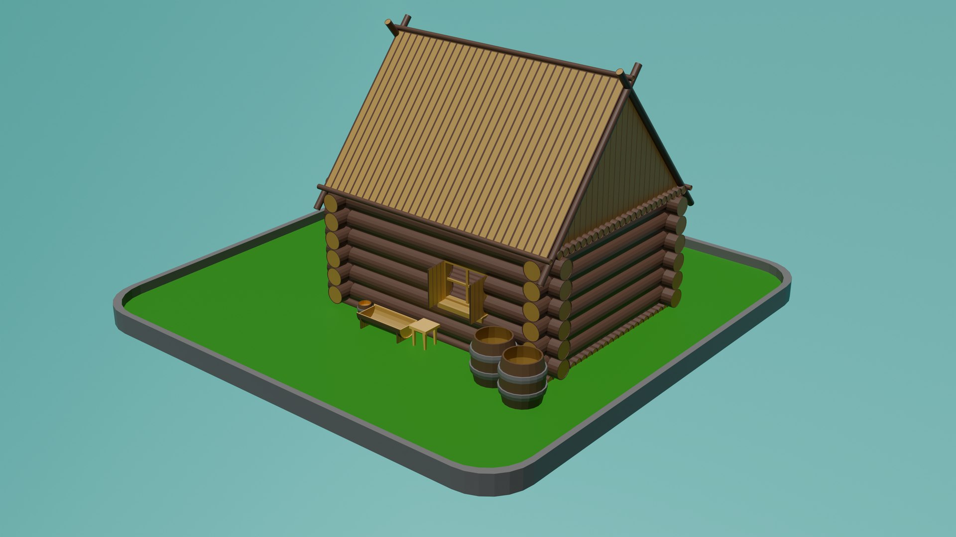 3D Model Low Poly Wooden House - TurboSquid 2400481