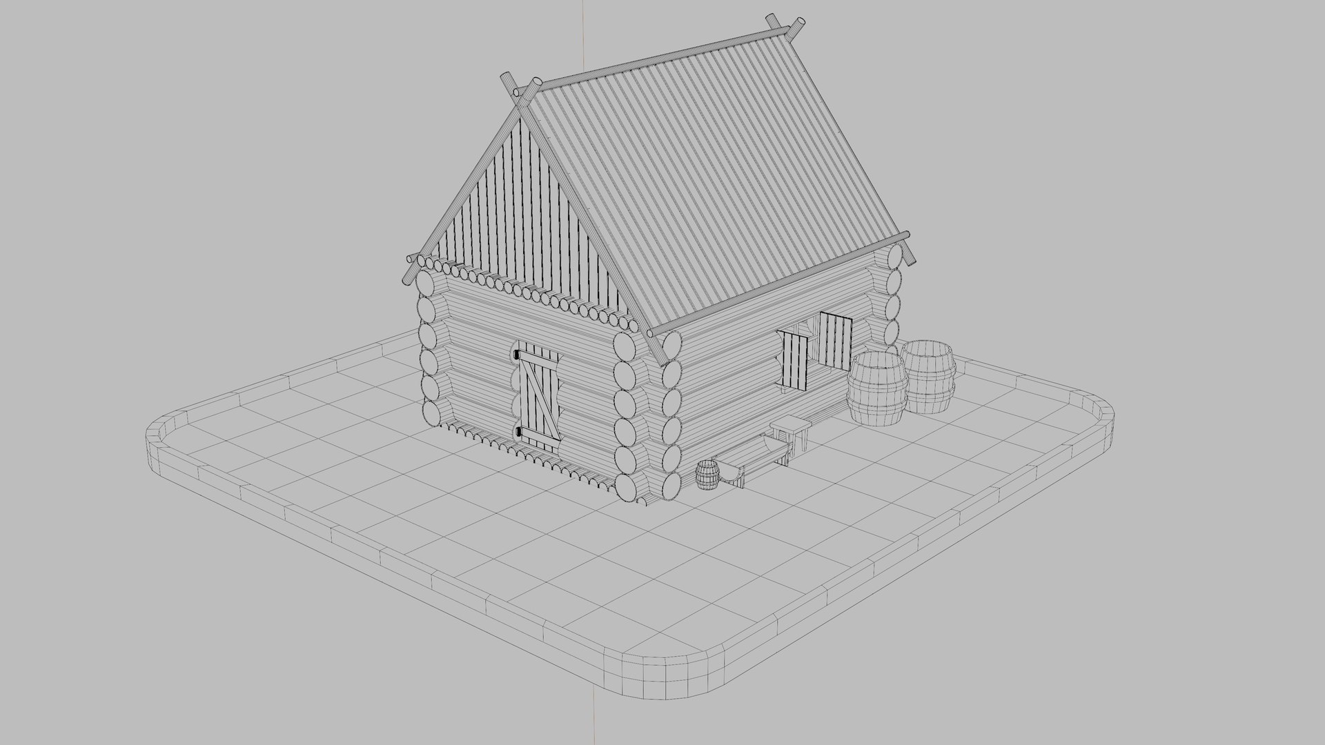 3D Model Low Poly Wooden House - TurboSquid 2400481