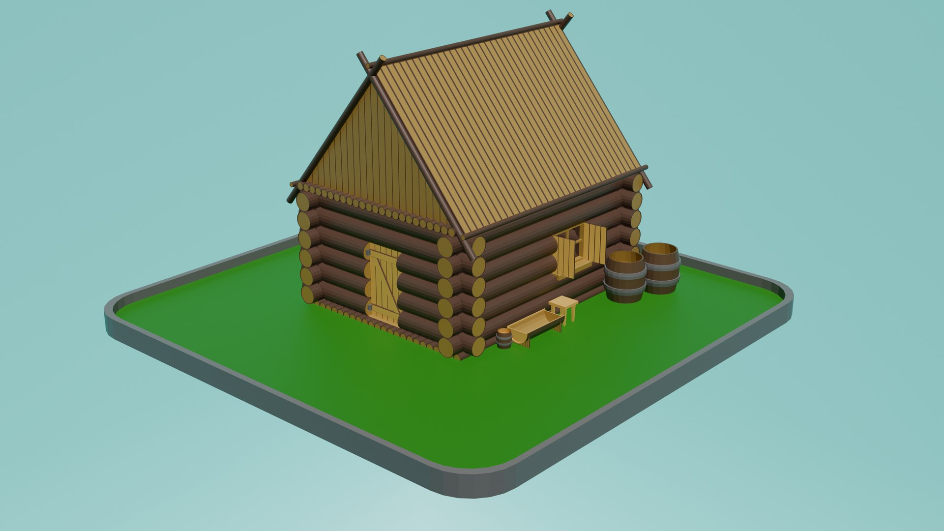 3D Model Low Poly Wooden House - TurboSquid 2400481