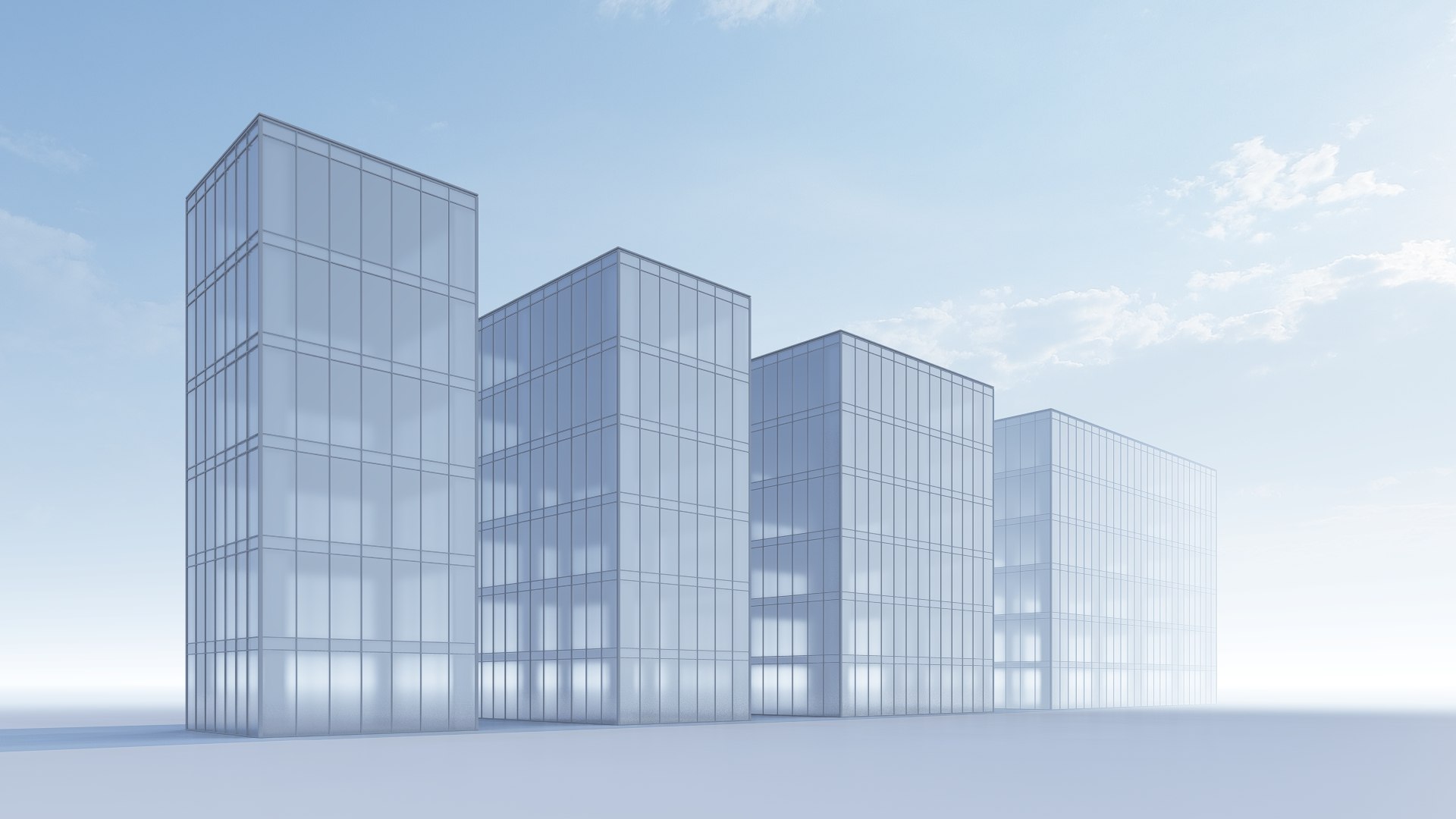 3D 4types Simple building M size model - TurboSquid 1847453