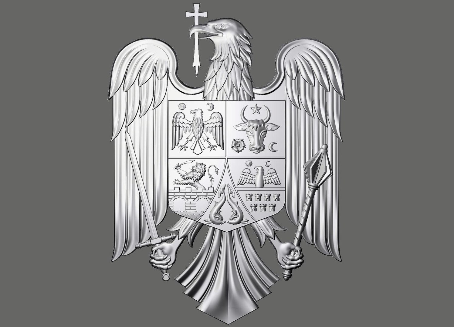 Coat Arms Romania 3d Model