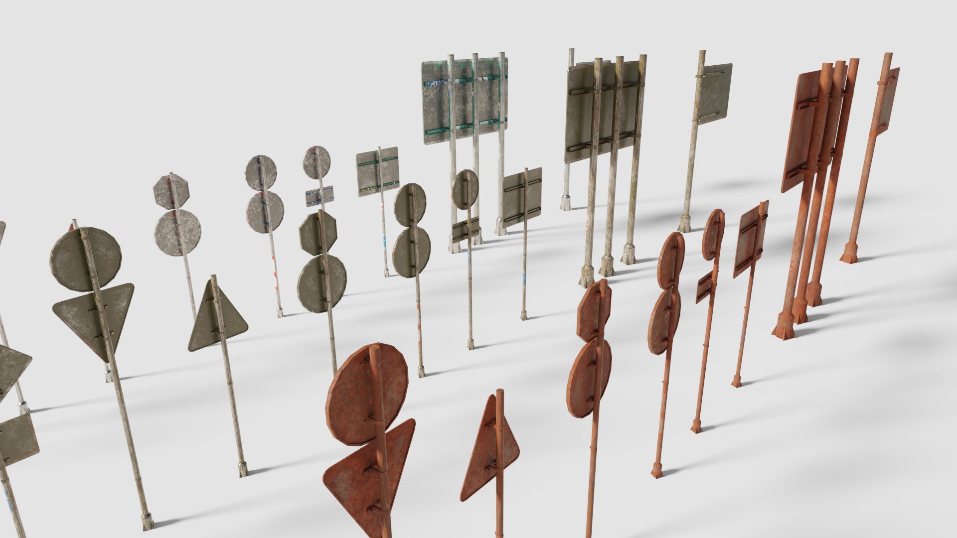 Street And Traffic Signs With Pbr Textures 3D - TurboSquid 1880431