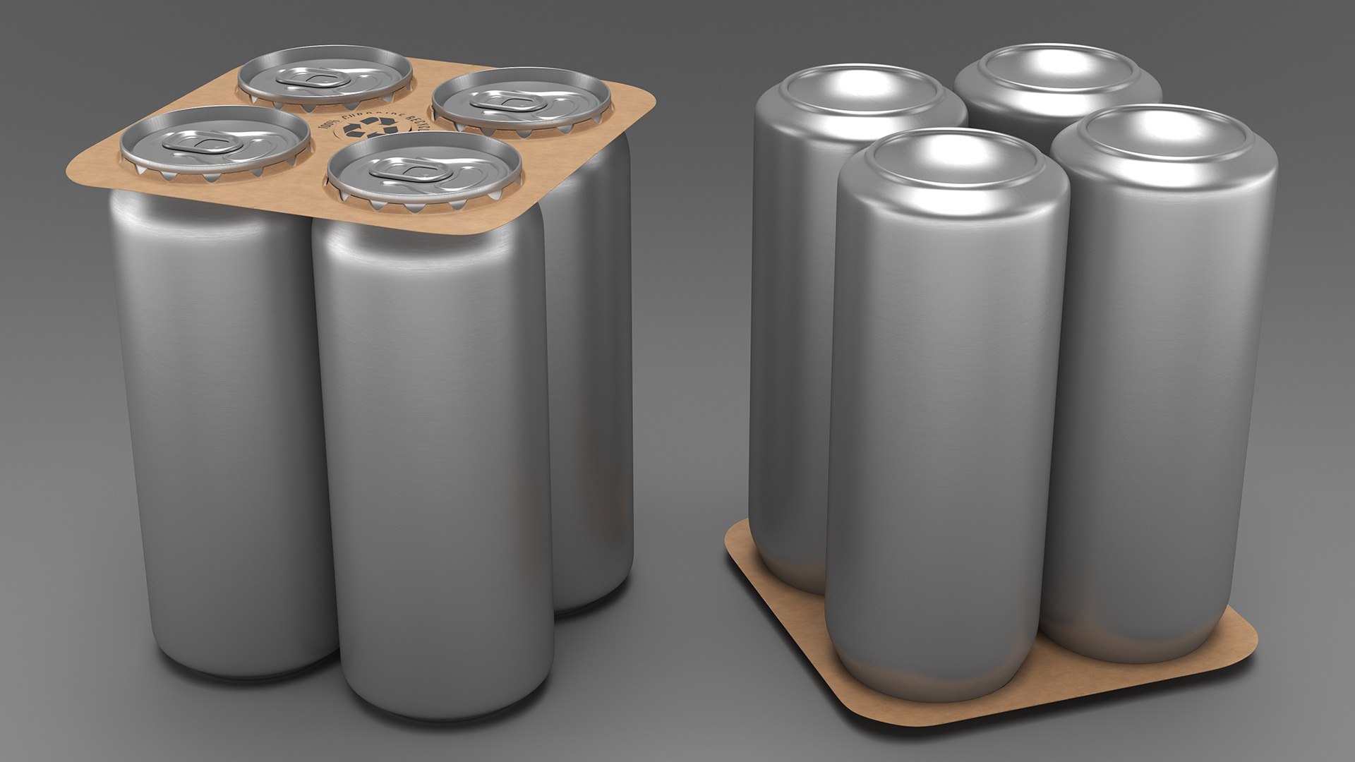 3D Paperboard 4 Pack Beer Can Carrier - TurboSquid 2136778