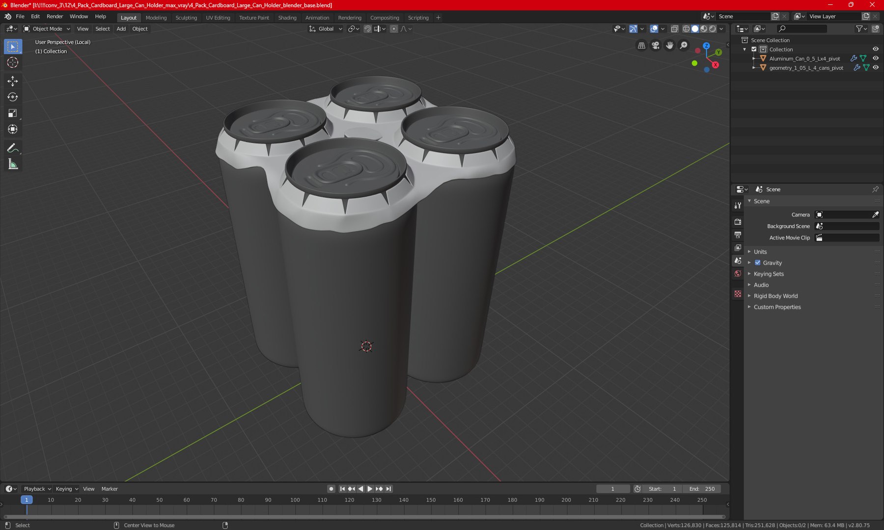 3D Paperboard 4 Pack Beer Can Carrier - TurboSquid 2136778