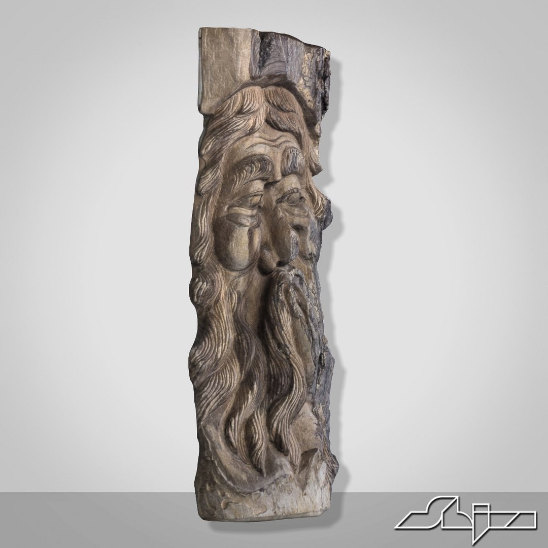 3dsmax Wood Carved Face