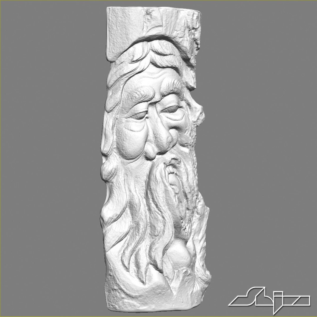 3dsmax Wood Carved Face