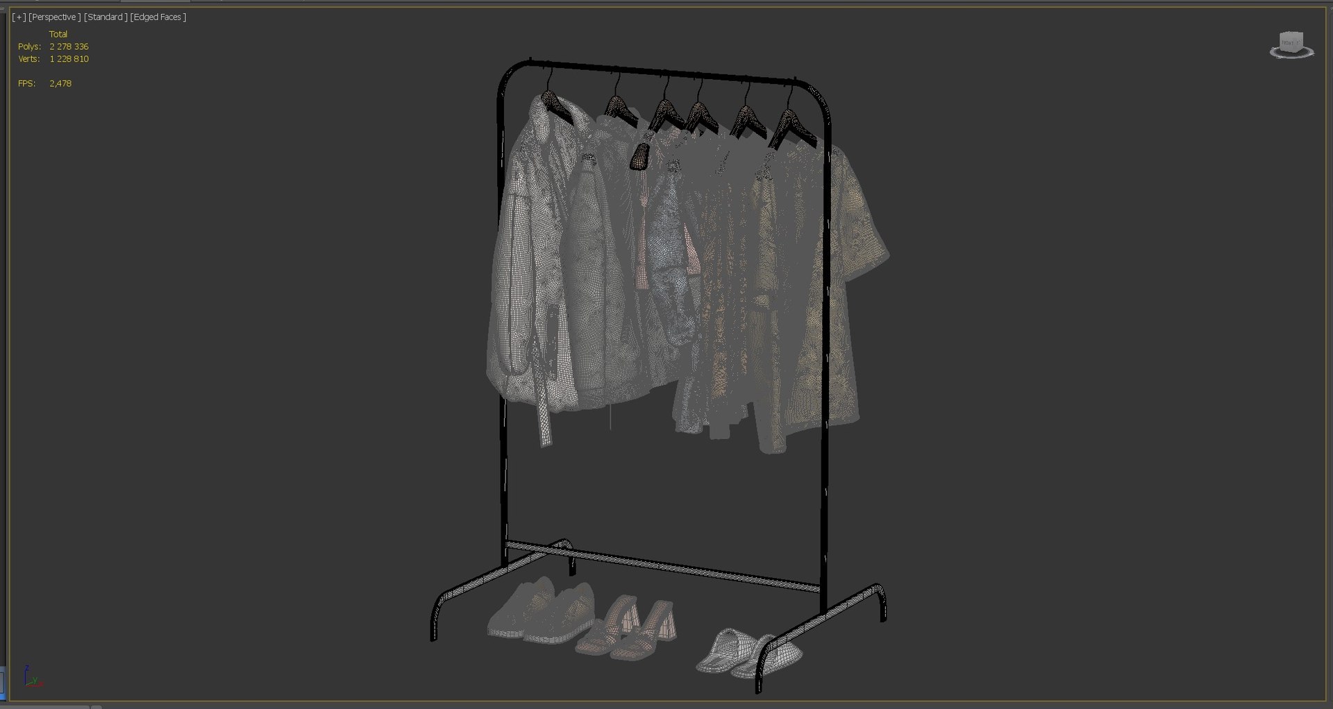 3D Clothes On The Rack Set 01 Model - TurboSquid 2185087