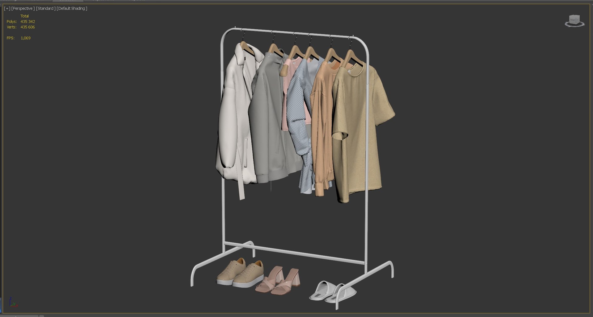 3D Clothes On The Rack Set 01 Model - TurboSquid 2185087