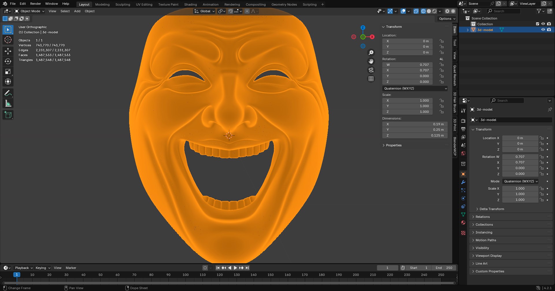 Laughing Mask 3D Print Model Expression Of Joy 3D - TurboSquid 2487297