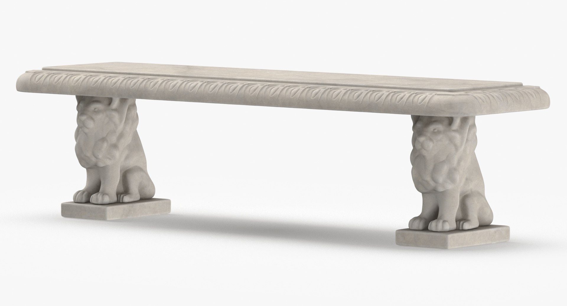 3D Roman Marble Lion Bench Small 01 - TurboSquid 2186314