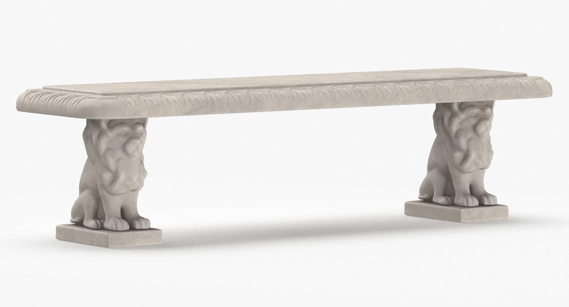 3D Roman Marble Lion Bench Small 01 - TurboSquid 2186314