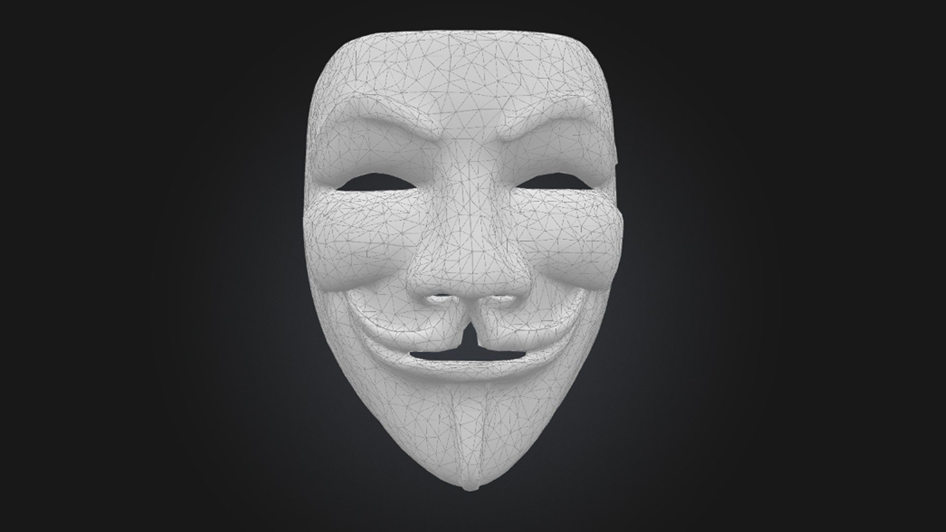 Anonymous Mask 3D Model For Printing Cosplay Prop Mask STL OBJ Model ...