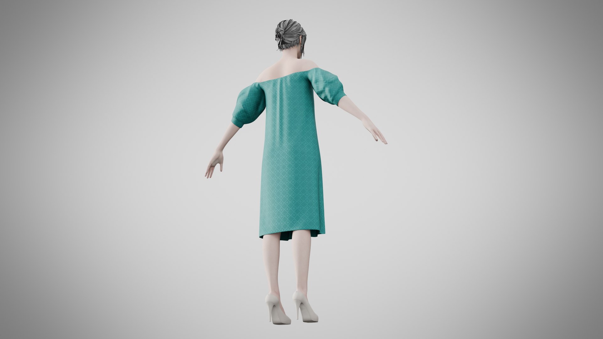 3D Dress 15 Dark Cyan Model - TurboSquid 2458710