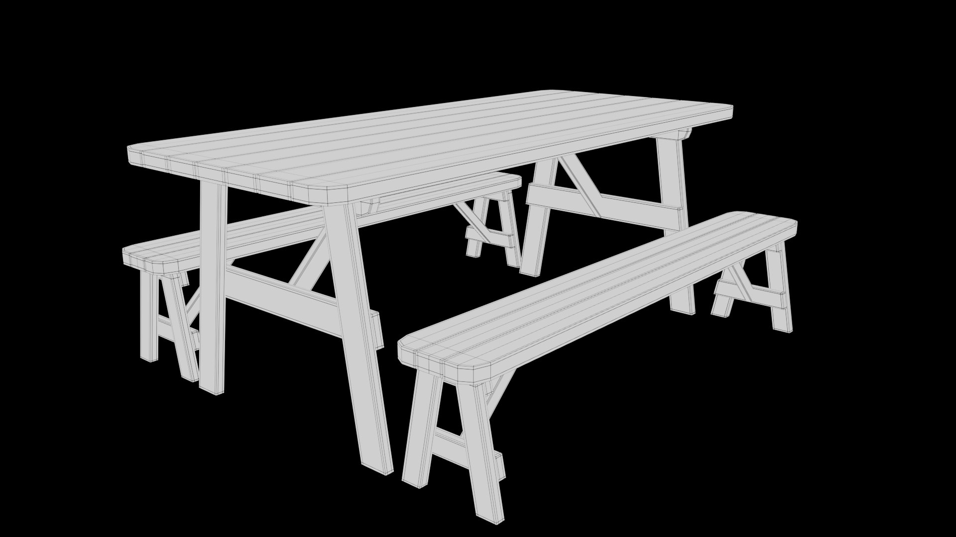 3D Picknick Table - TurboSquid 2414633