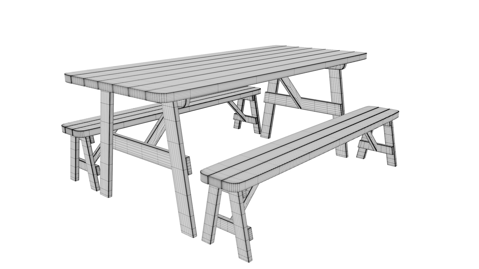 3D Picknick Table - TurboSquid 2414633