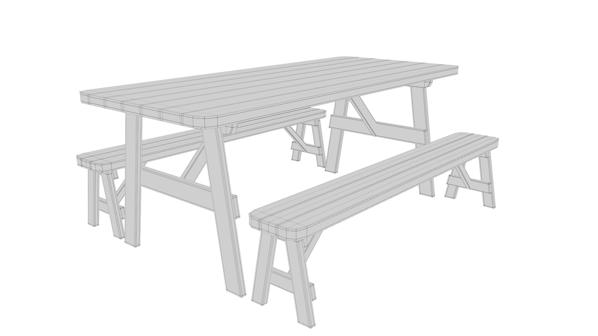 3D Picknick Table - TurboSquid 2414633