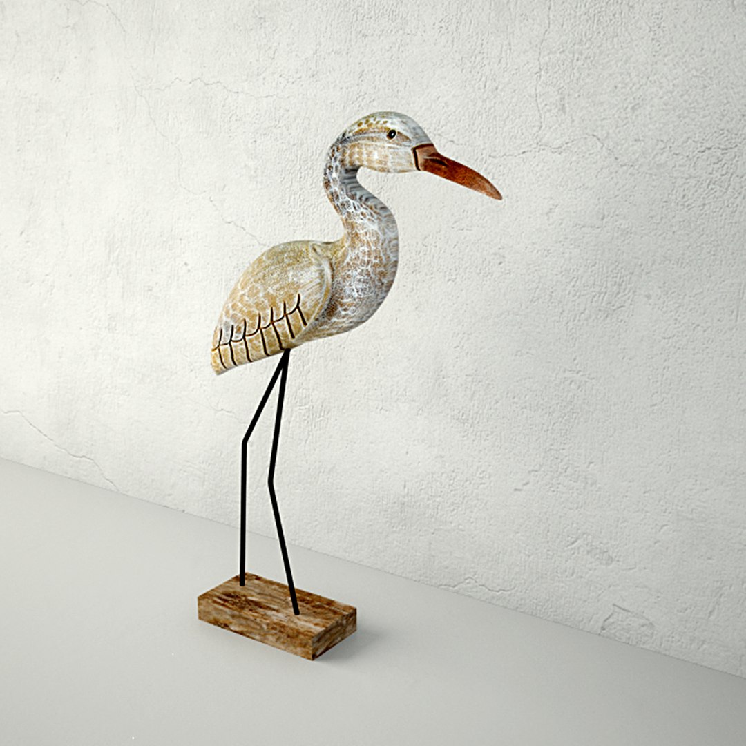 Small egret statue 3D model - TurboSquid 1201620