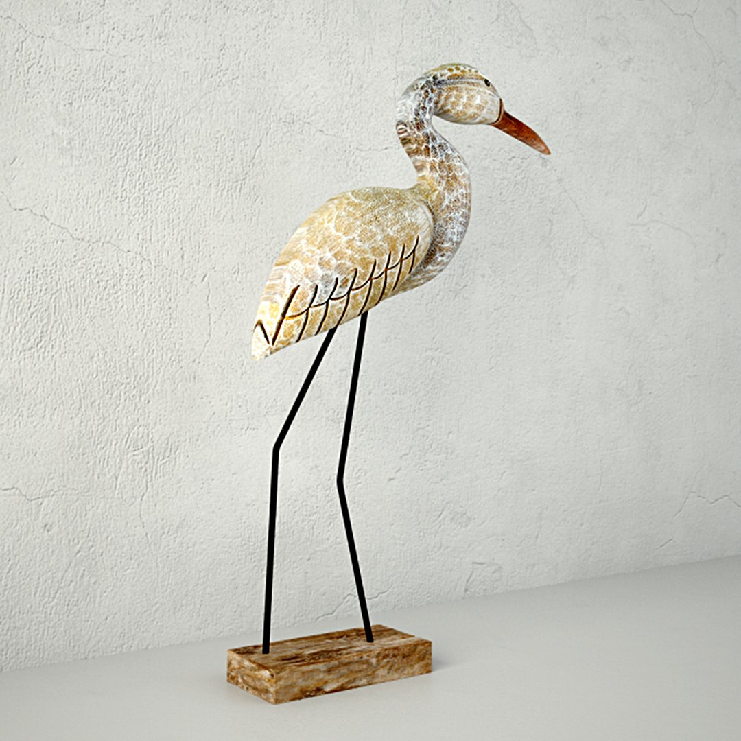 Small egret statue 3D model - TurboSquid 1201620