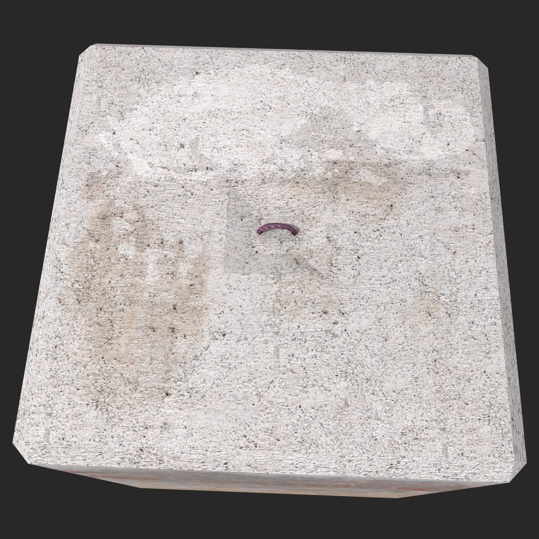 3d Square Concrete Block