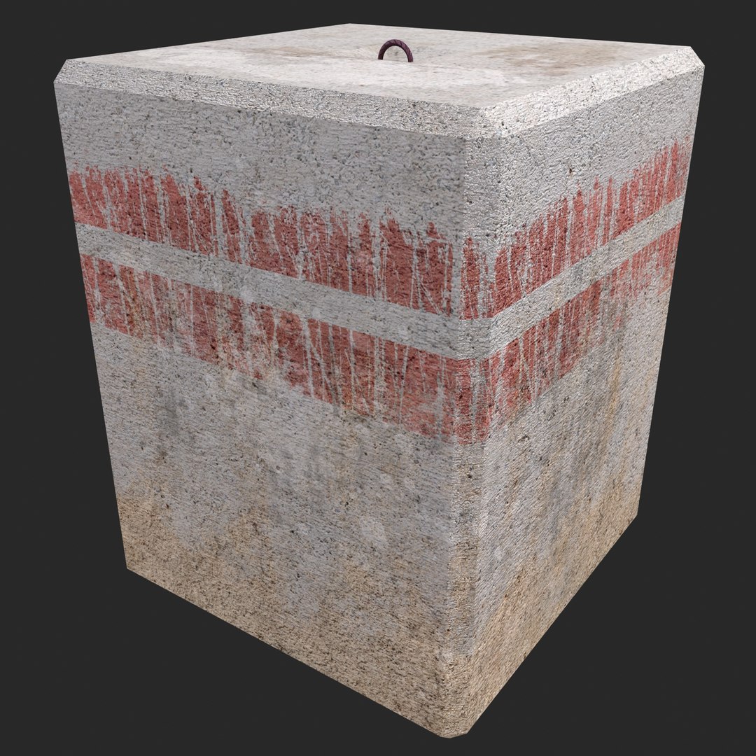 3d Square Concrete Block