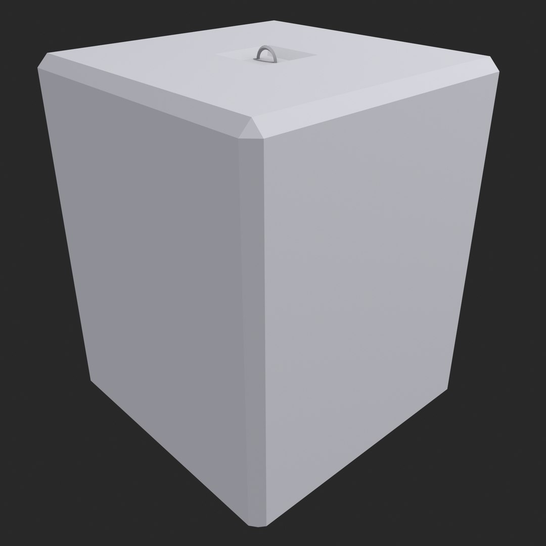 3d Square Concrete Block