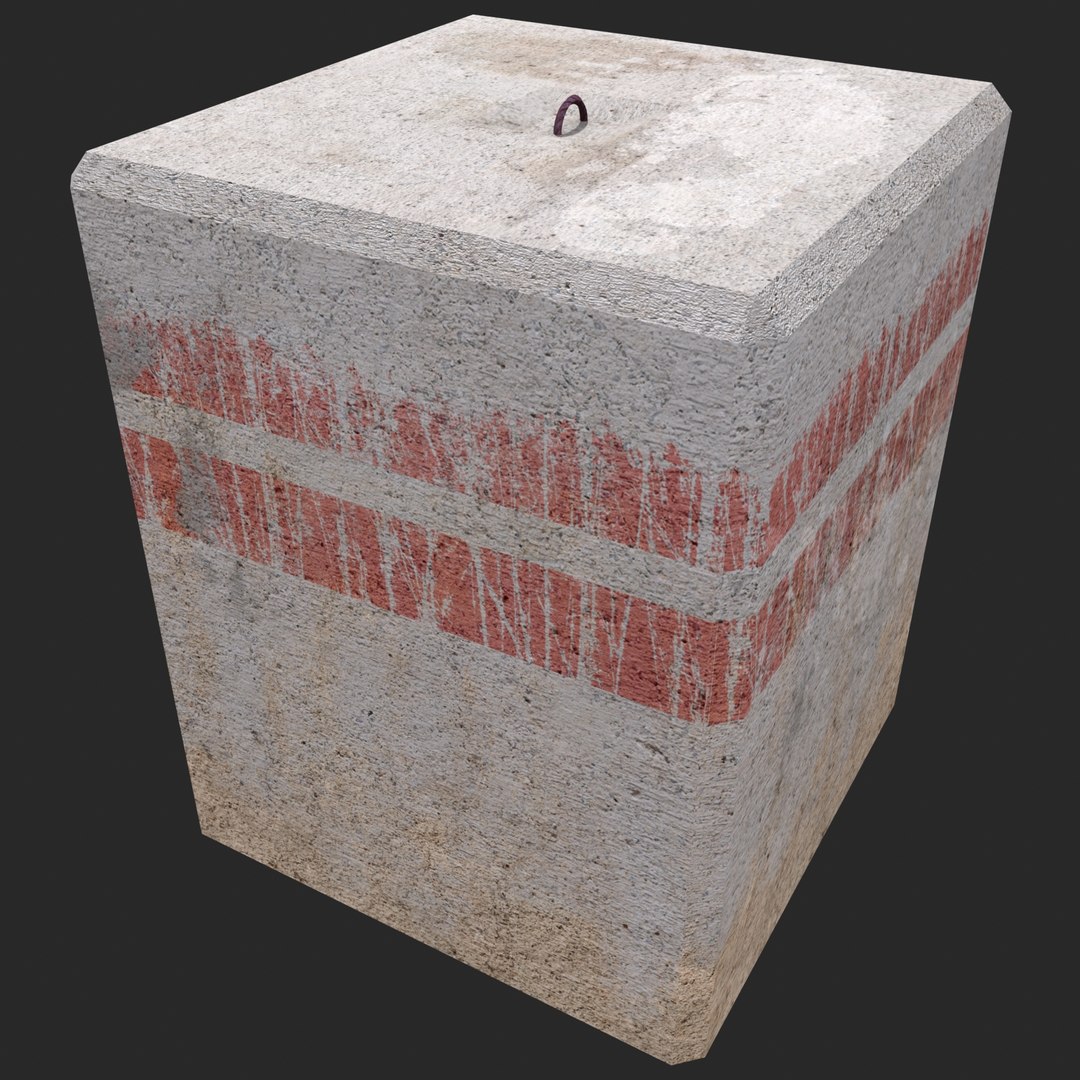 3d Square Concrete Block