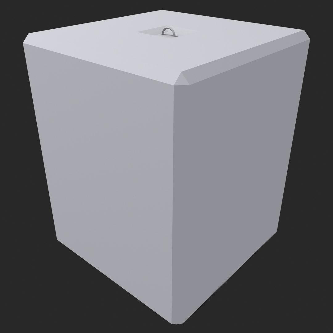 3d Square Concrete Block