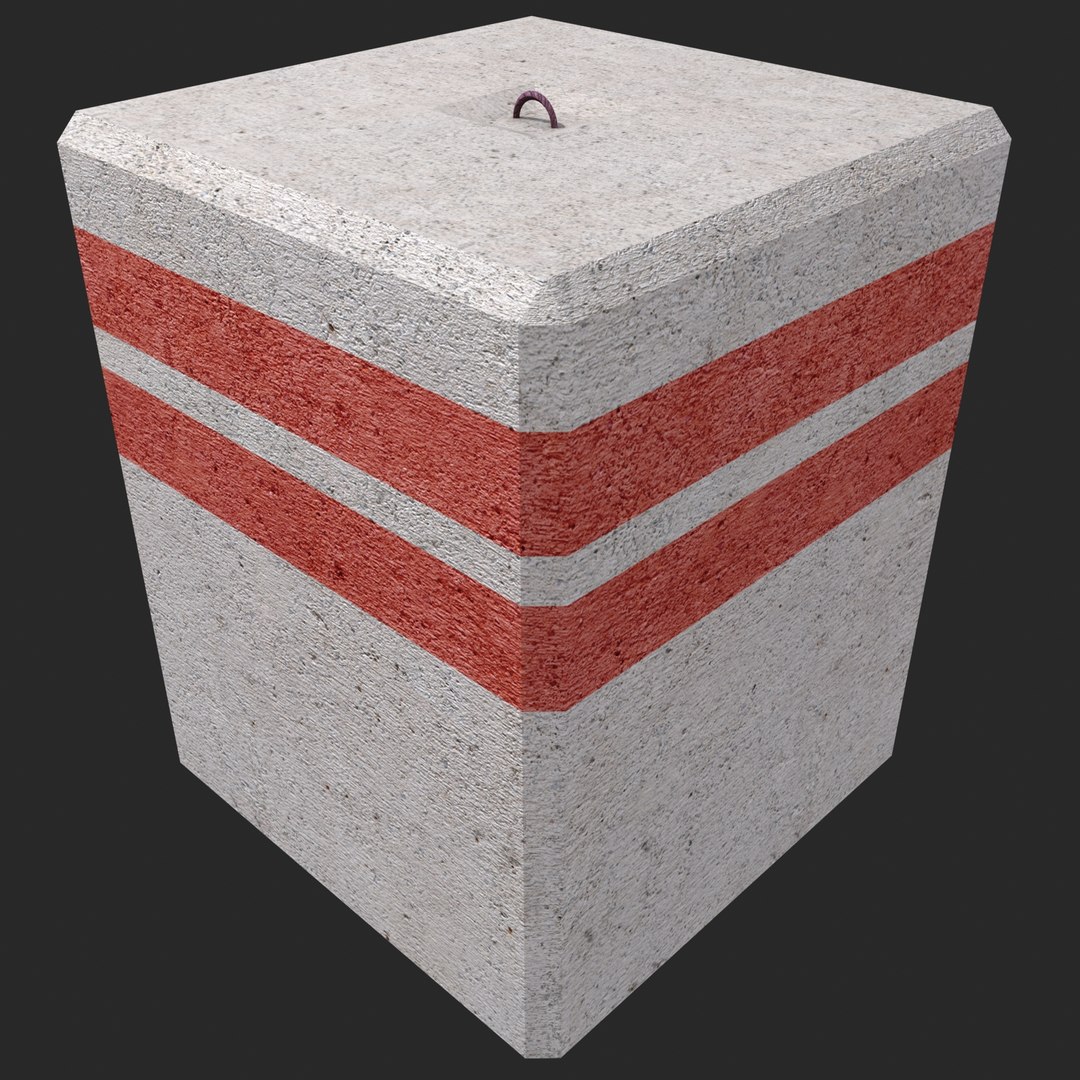 3d Square Concrete Block