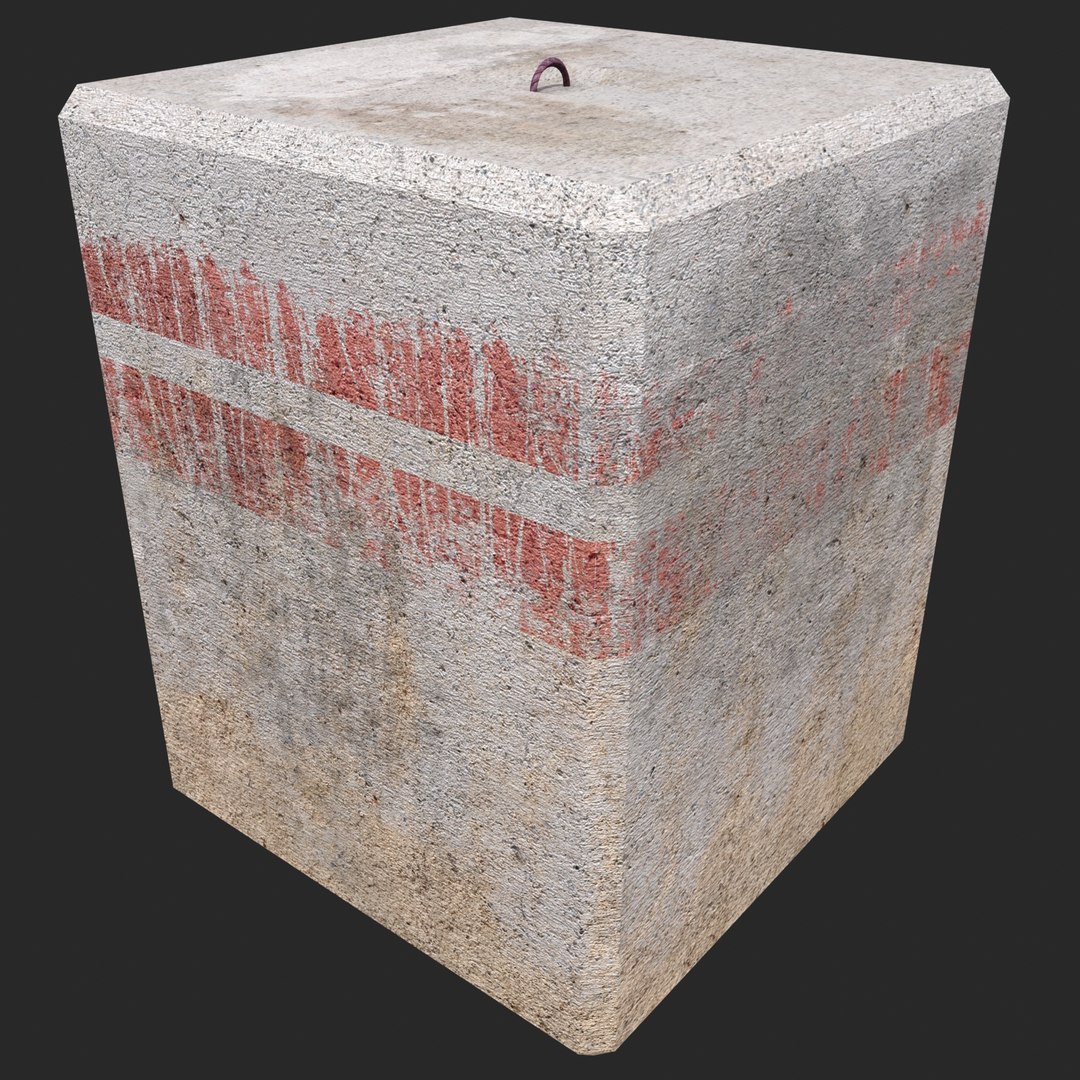 3d Square Concrete Block