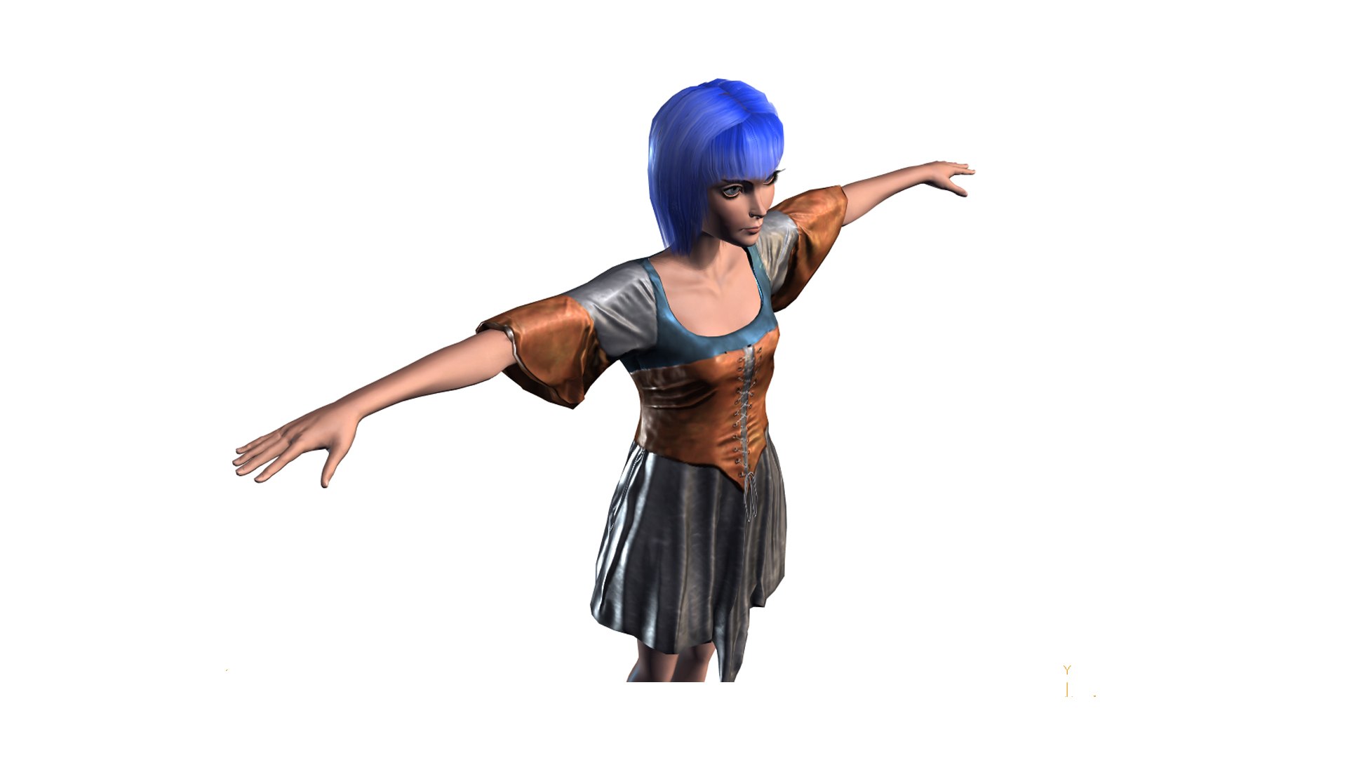 3D Woman With Blue Hair - TurboSquid 1902322