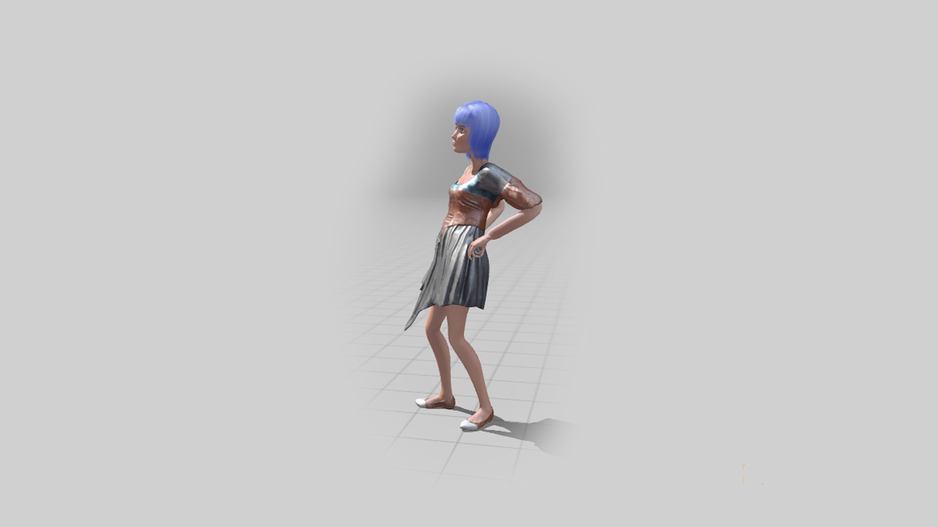 3D Woman With Blue Hair - TurboSquid 1902322