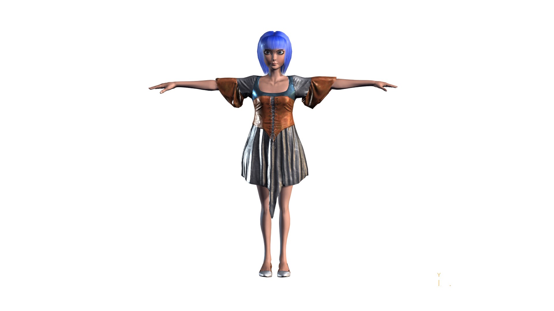 3D Woman With Blue Hair - TurboSquid 1902322