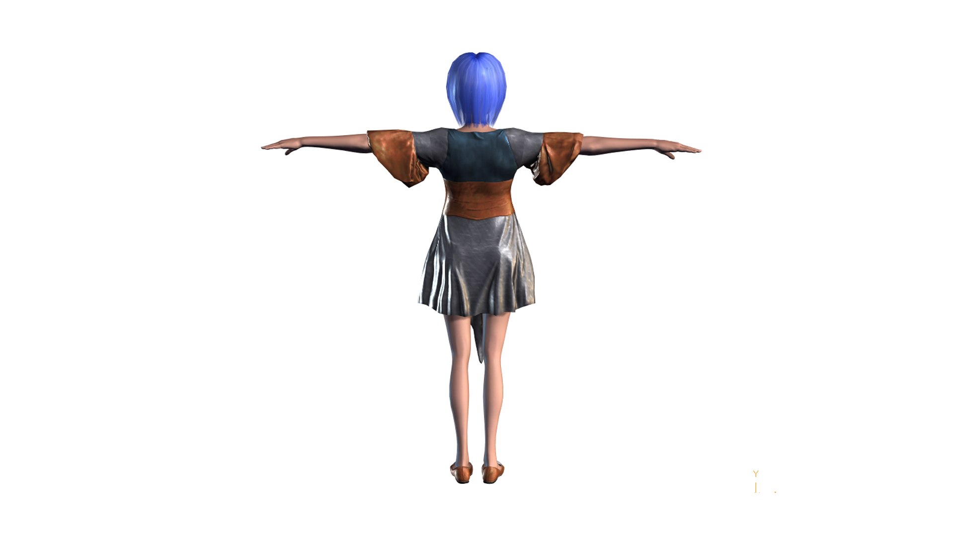 3D Woman With Blue Hair - TurboSquid 1902322