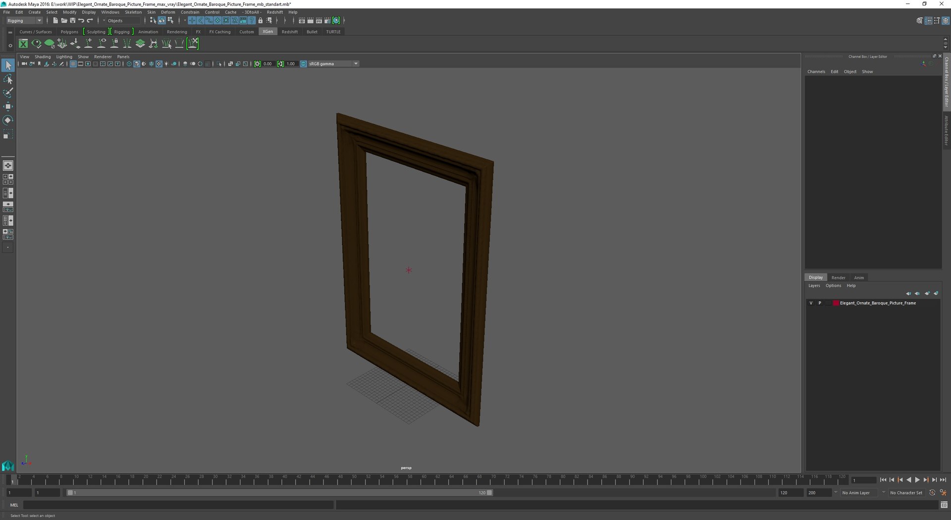 Elegant Ornate Baroque Picture Frame 3D Model - TurboSquid 2280691