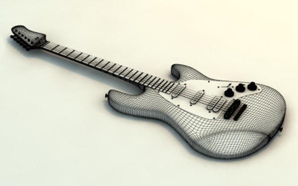 fender guitar 3d model