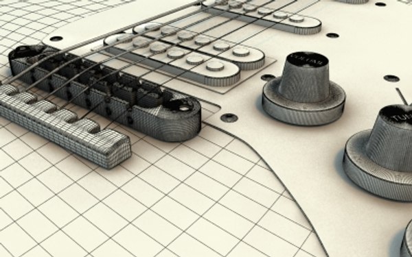fender guitar 3d model