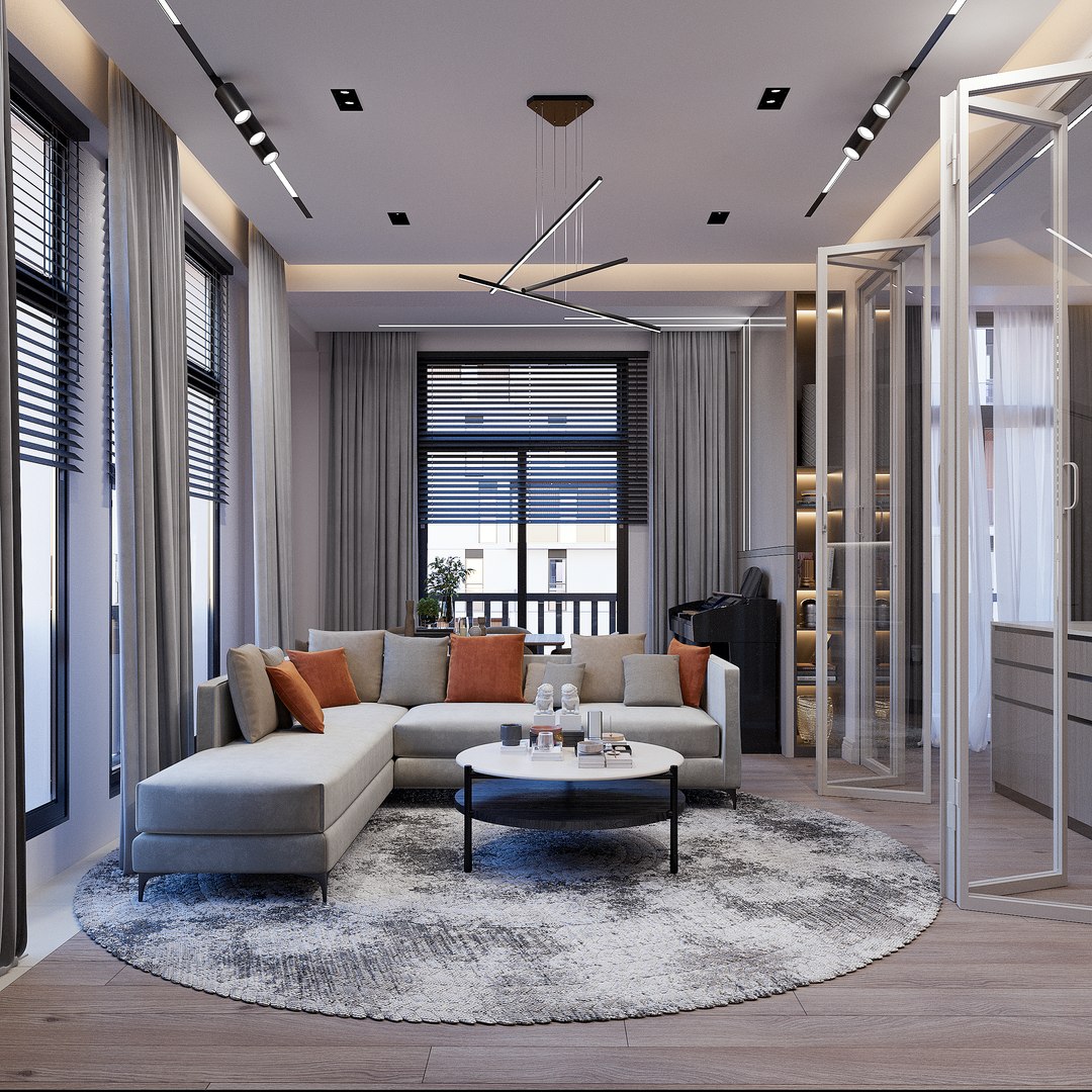 3D LIVINGROOM KITCHEN AND HALL ARXIVE FILE MAX - TurboSquid 2313230