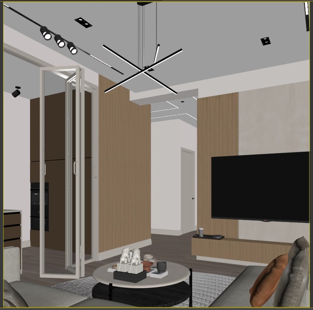 3D LIVINGROOM KITCHEN AND HALL ARXIVE FILE MAX - TurboSquid 2313230