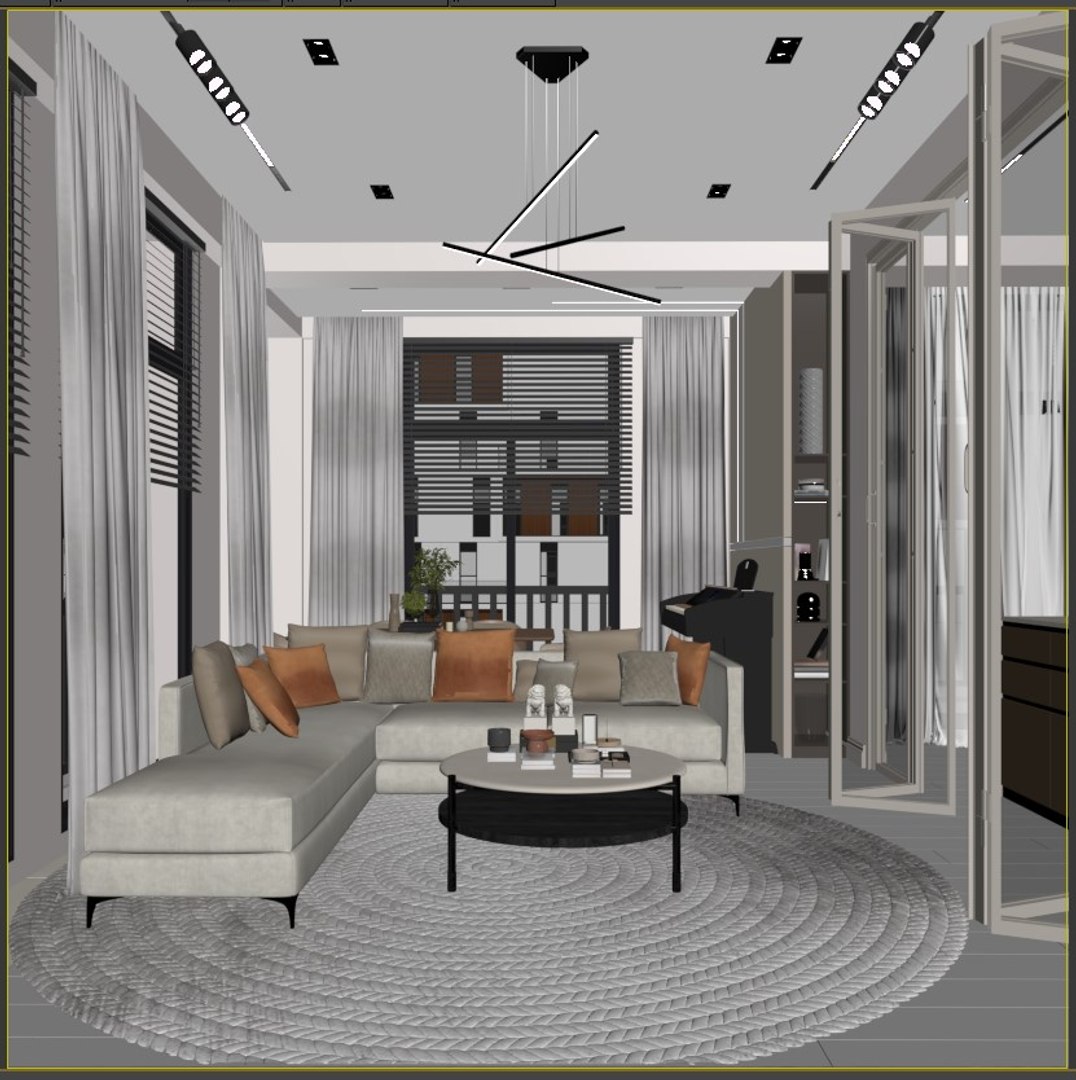 3D LIVINGROOM KITCHEN AND HALL ARXIVE FILE MAX - TurboSquid 2313230