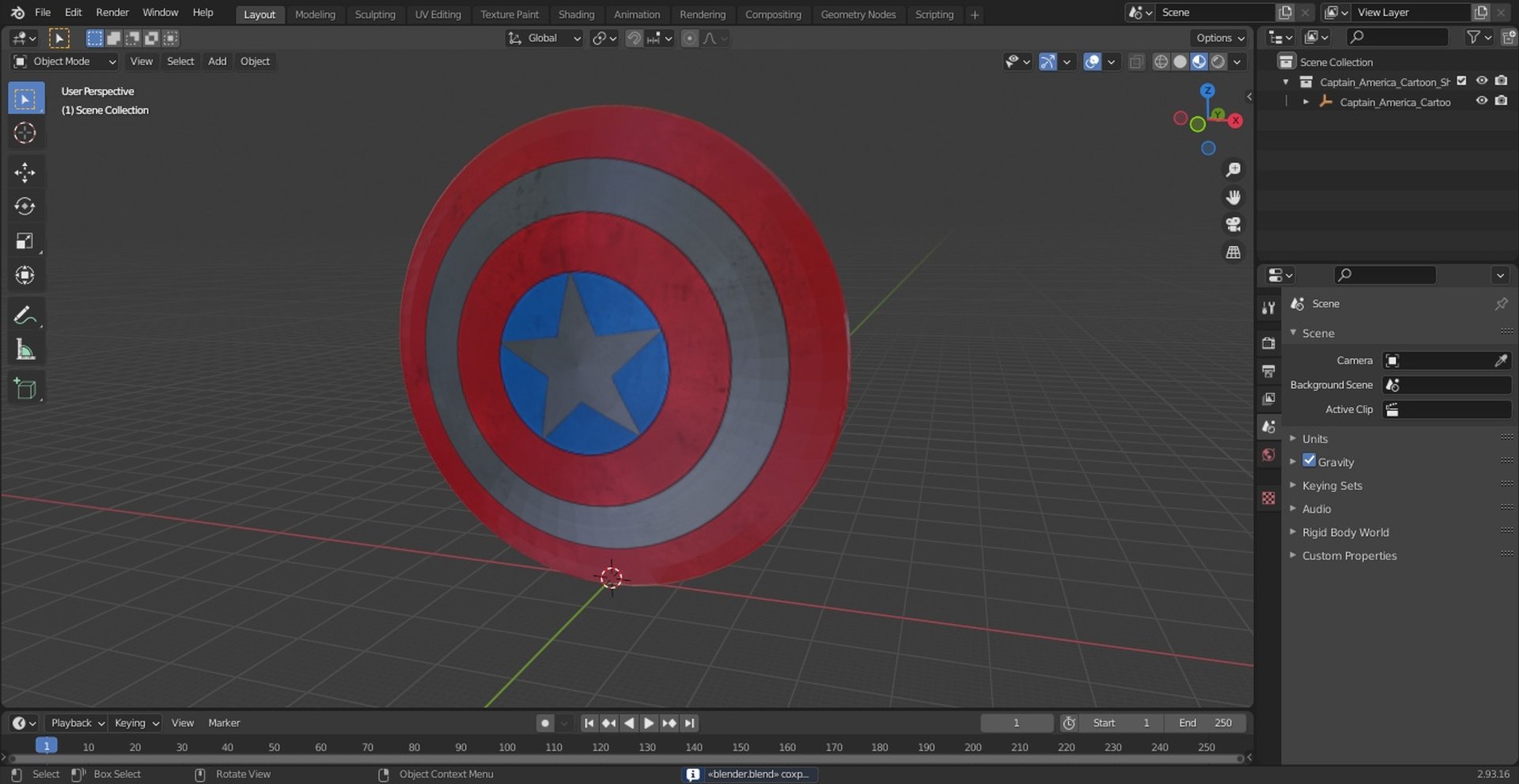 Captain America Cartoon Shield 3D model - TurboSquid 2059173