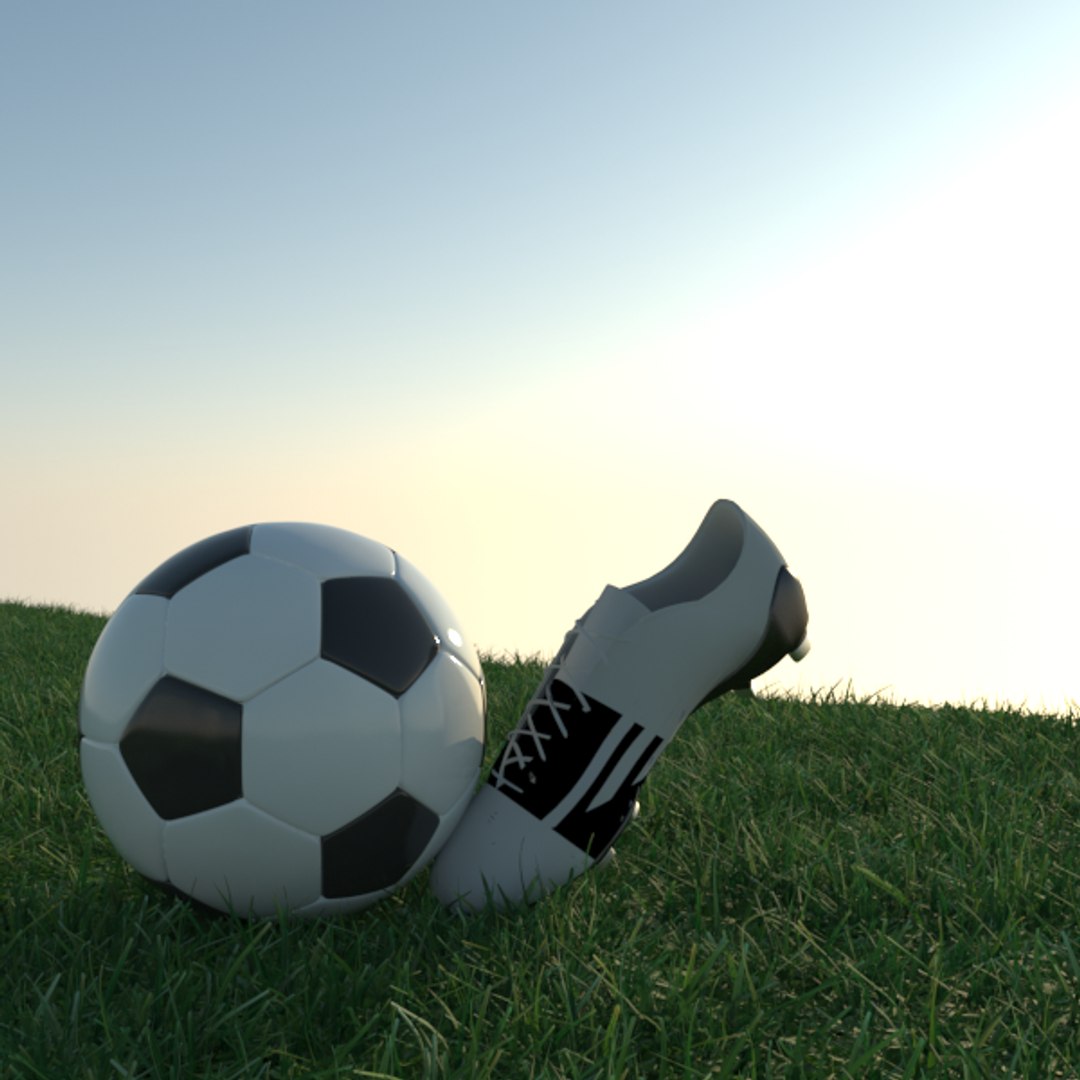 3d Realistic Football Scene