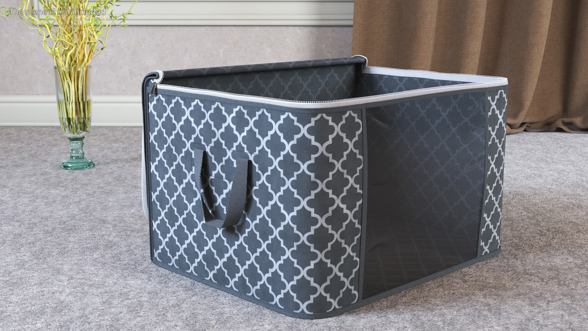 3D Windowed Storage Bin Grey Empty Open Model - TurboSquid 2131535