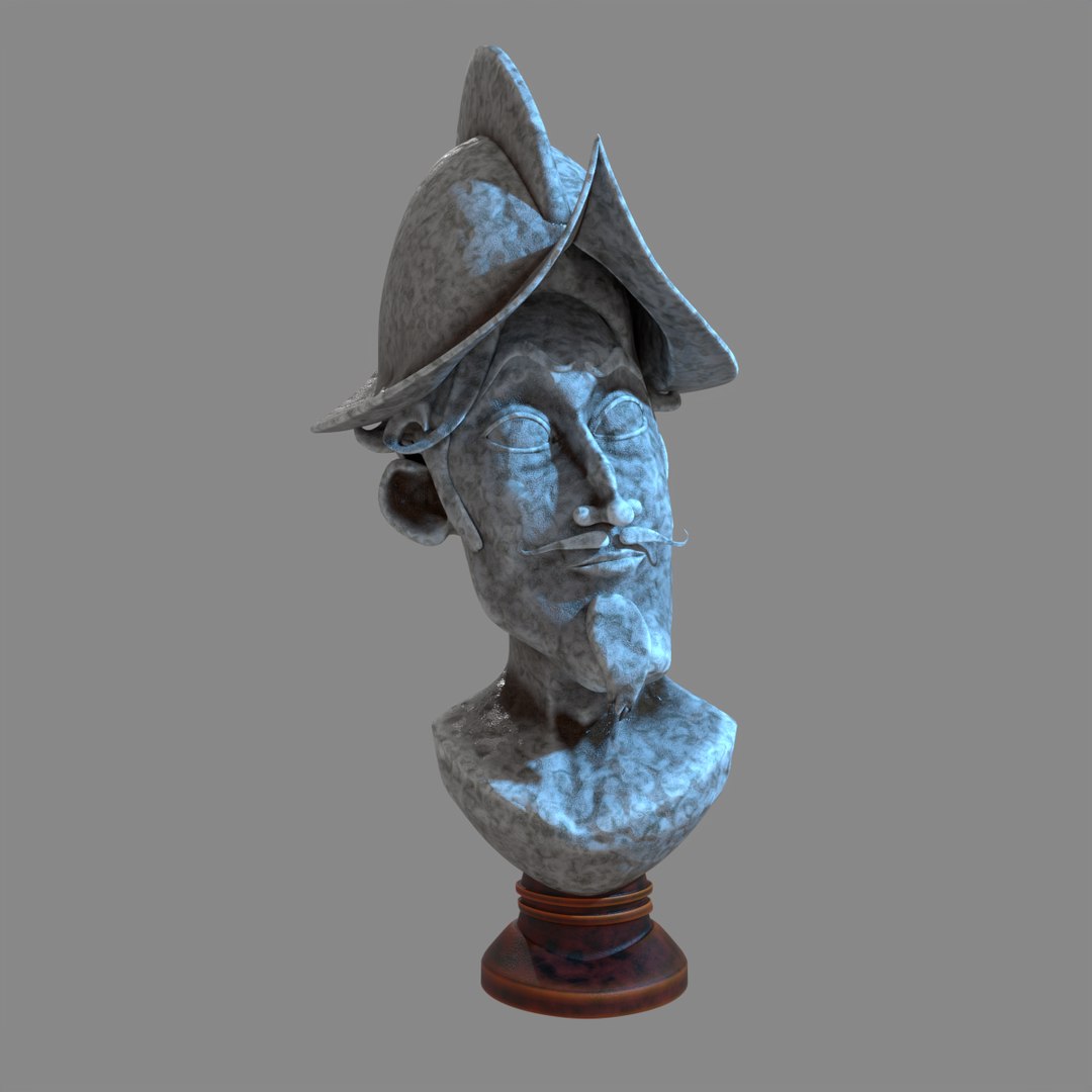 Conquistador Bust Sculpture 3D - TurboSquid 2278062