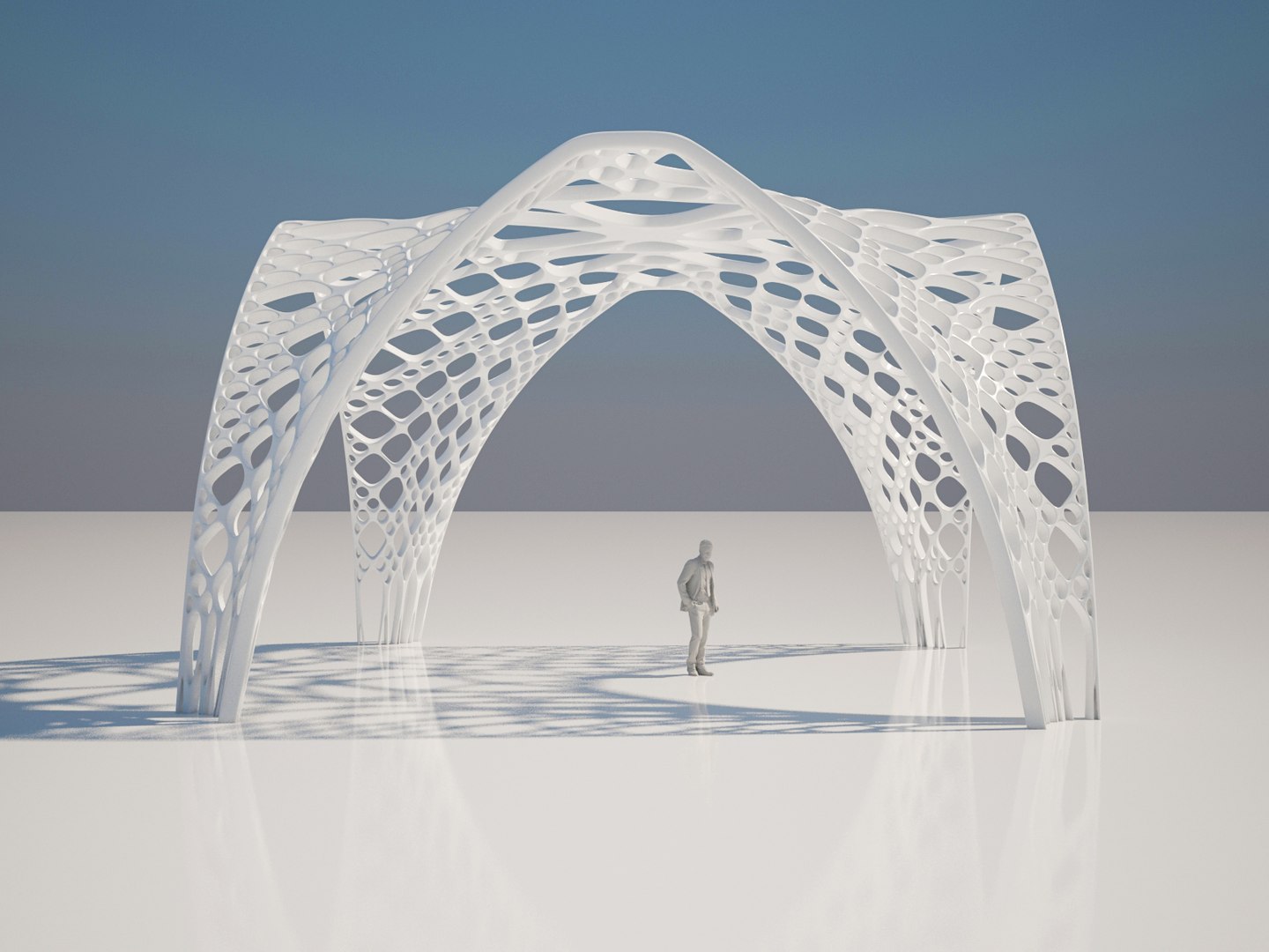 Futuristic Parametric Pergola Model - TurboSquid 1382733