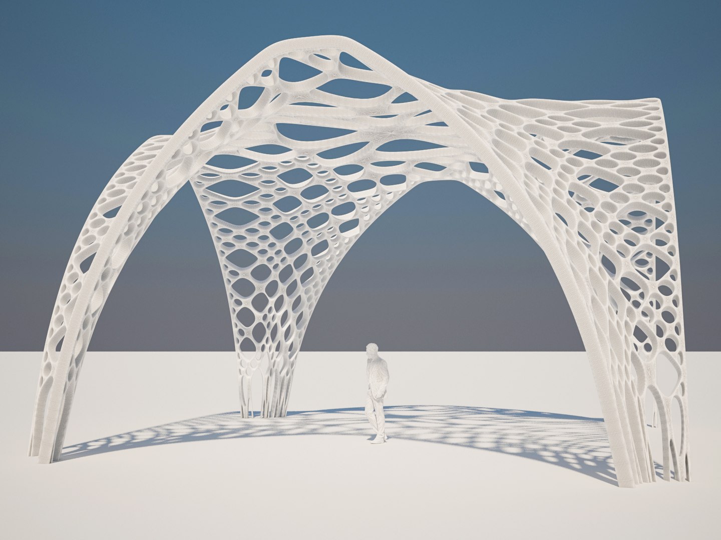 Futuristic Parametric Pergola Model - TurboSquid 1382733