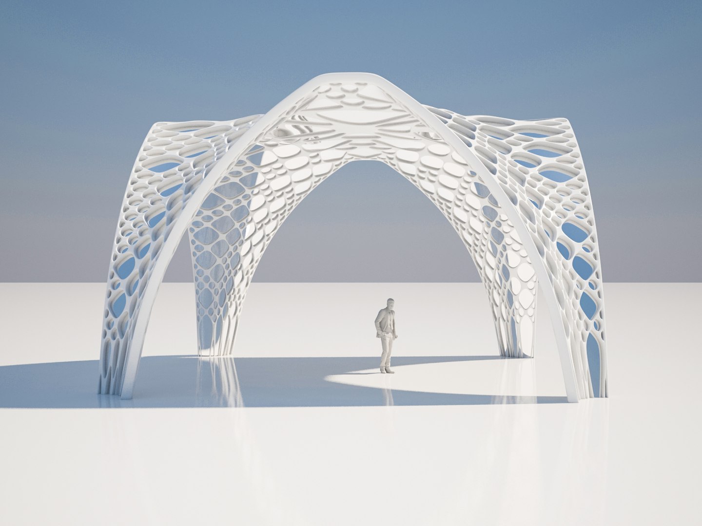 Futuristic Parametric Pergola Model - TurboSquid 1382733