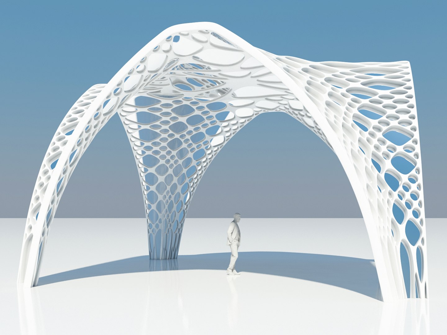 Futuristic Parametric Pergola Model - TurboSquid 1382733